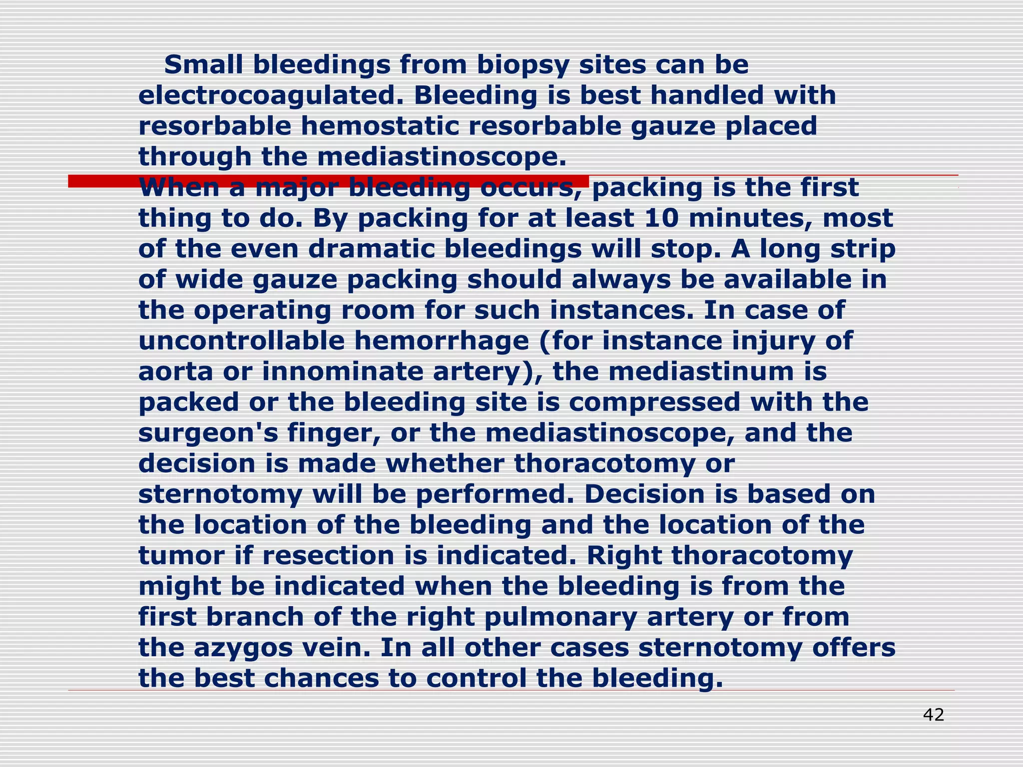 Mediastinoscopy & mediastinotomy indications & techniques | PPT