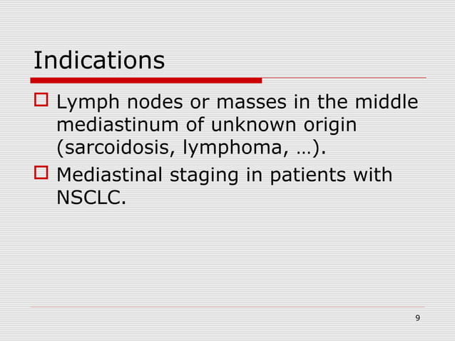 Mediastinoscopy & mediastinotomy indications & techniques | PPT | Lung ...