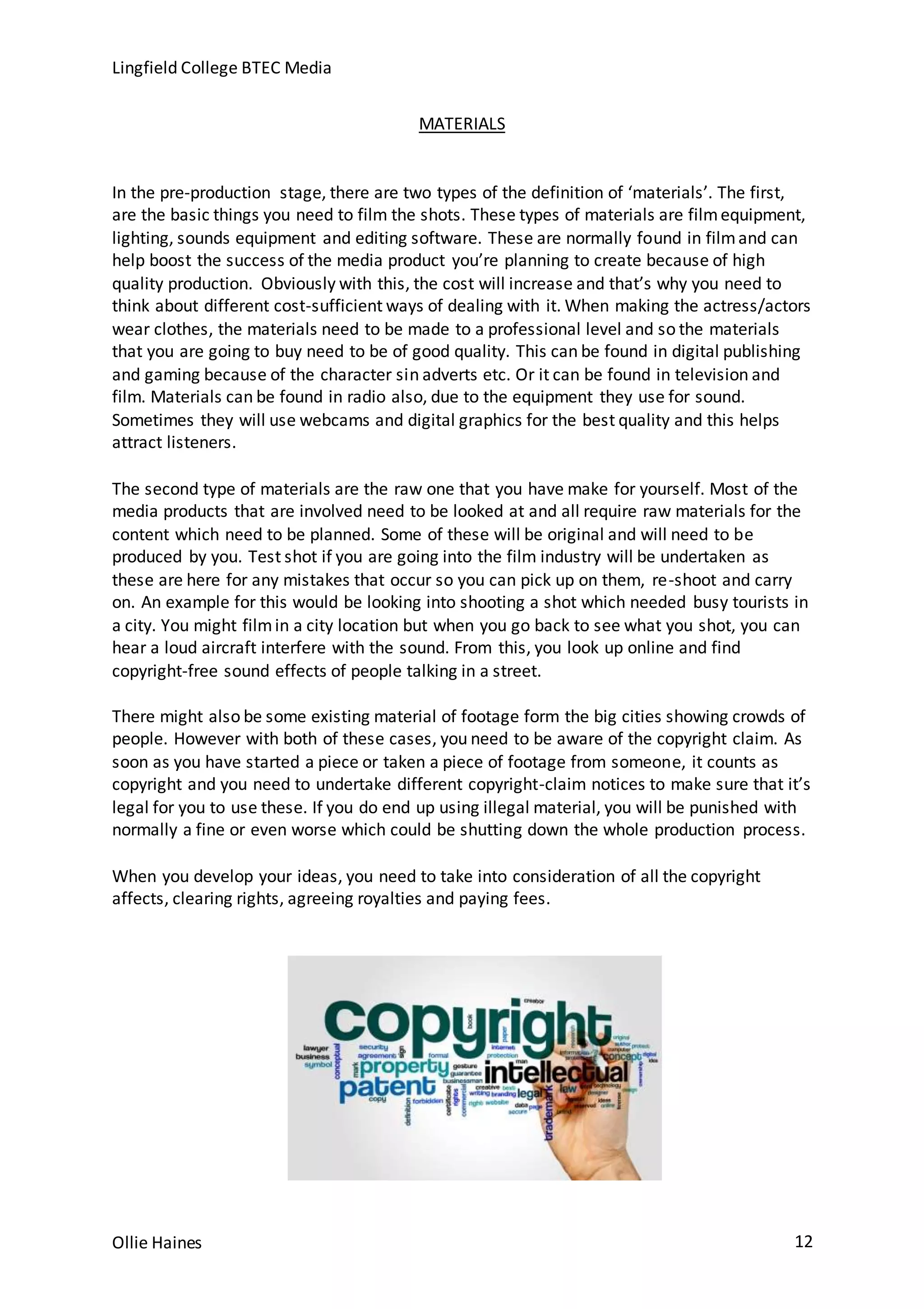 Media studeis final pre production | DOCX