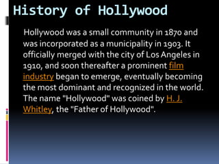 History of Hollywood | PPTX