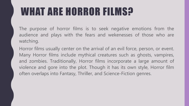 Media studies Horror research | PPTX