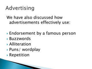 Media studies advertising-copy,slogan ppt-lesson5 | PPTX