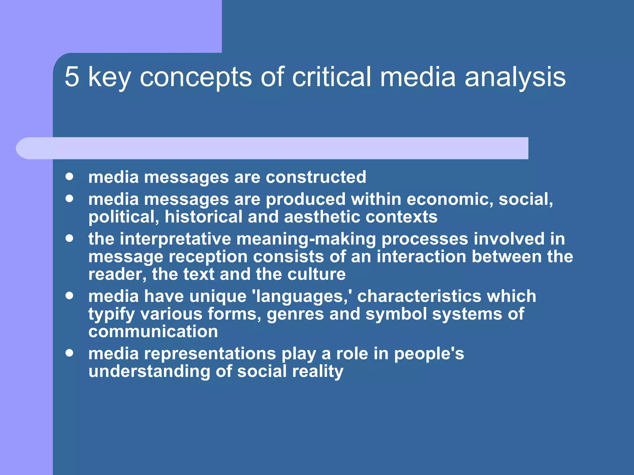 Media Studies 101 | PPT