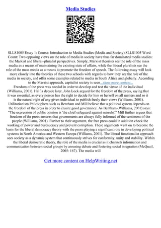 Media Studies Essay | PDF | Free Download