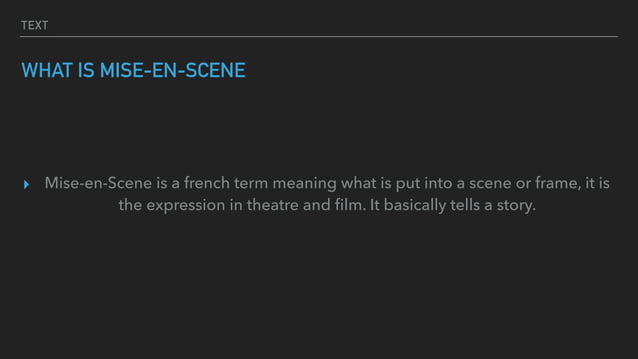 Media studies mise en-scene presentation | PPT