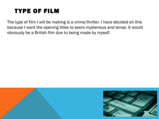 Media studies powerpoint on film titles | PPT
