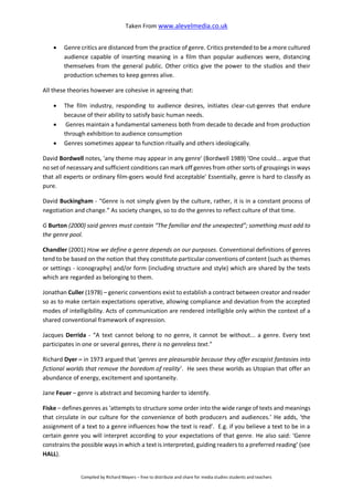 Media Studies theorists key concepts - Revision pack | PDF ...