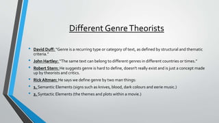 Media Studies: Genre Theorists | PPTX