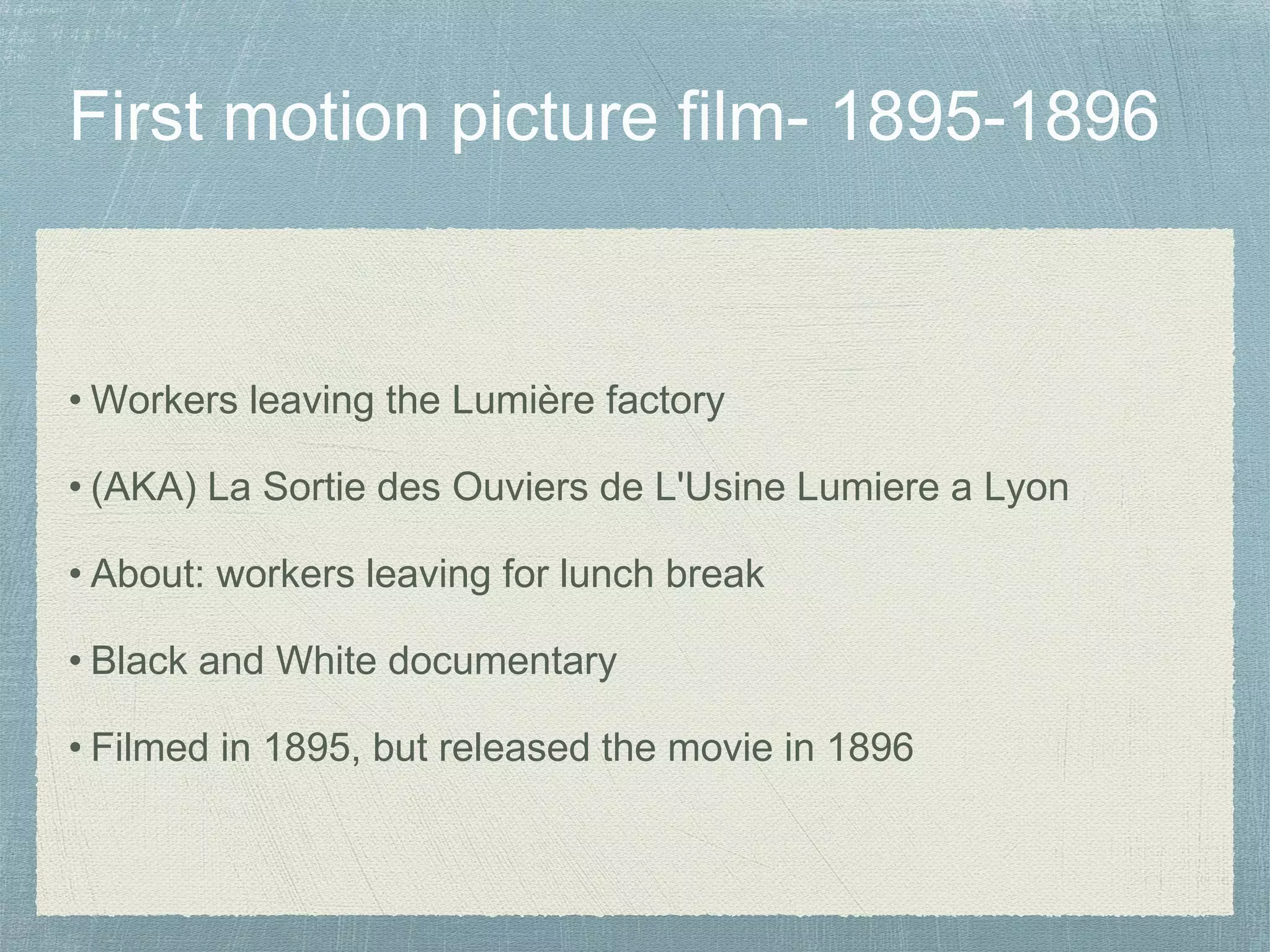 A brief History of Film | PPT