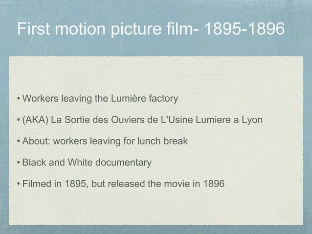 A brief History of Film | PPT