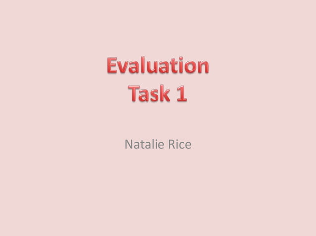 Task 1 Evaluation | PPT
