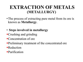 Mediated extraction of metals from ores | PPTX