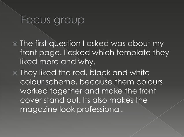 Media Template and Focus group presentation | PPT