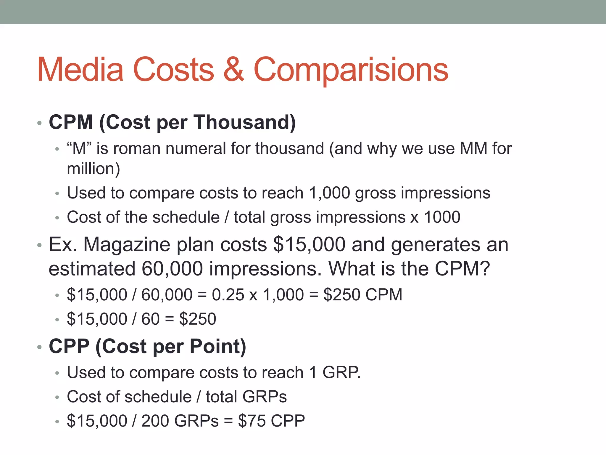 Media terminology & basic calculations 1.16.13