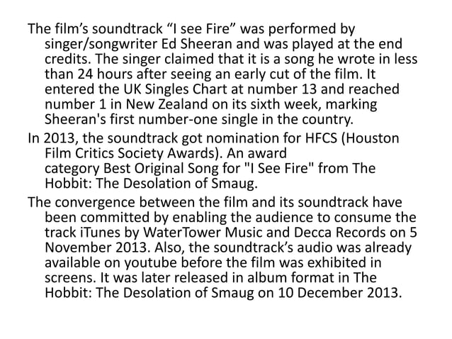 The Hobbit 2 media studies | PPT