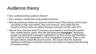 A2 Media theories, Representational theory, Genre theory, Narrative ...