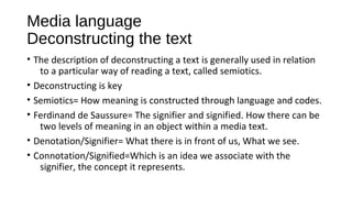 A2 Media theories, Representational theory, Genre theory, Narrative ...