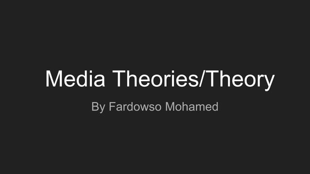 Media theories%2 f theory (1) | PPTX | Genres