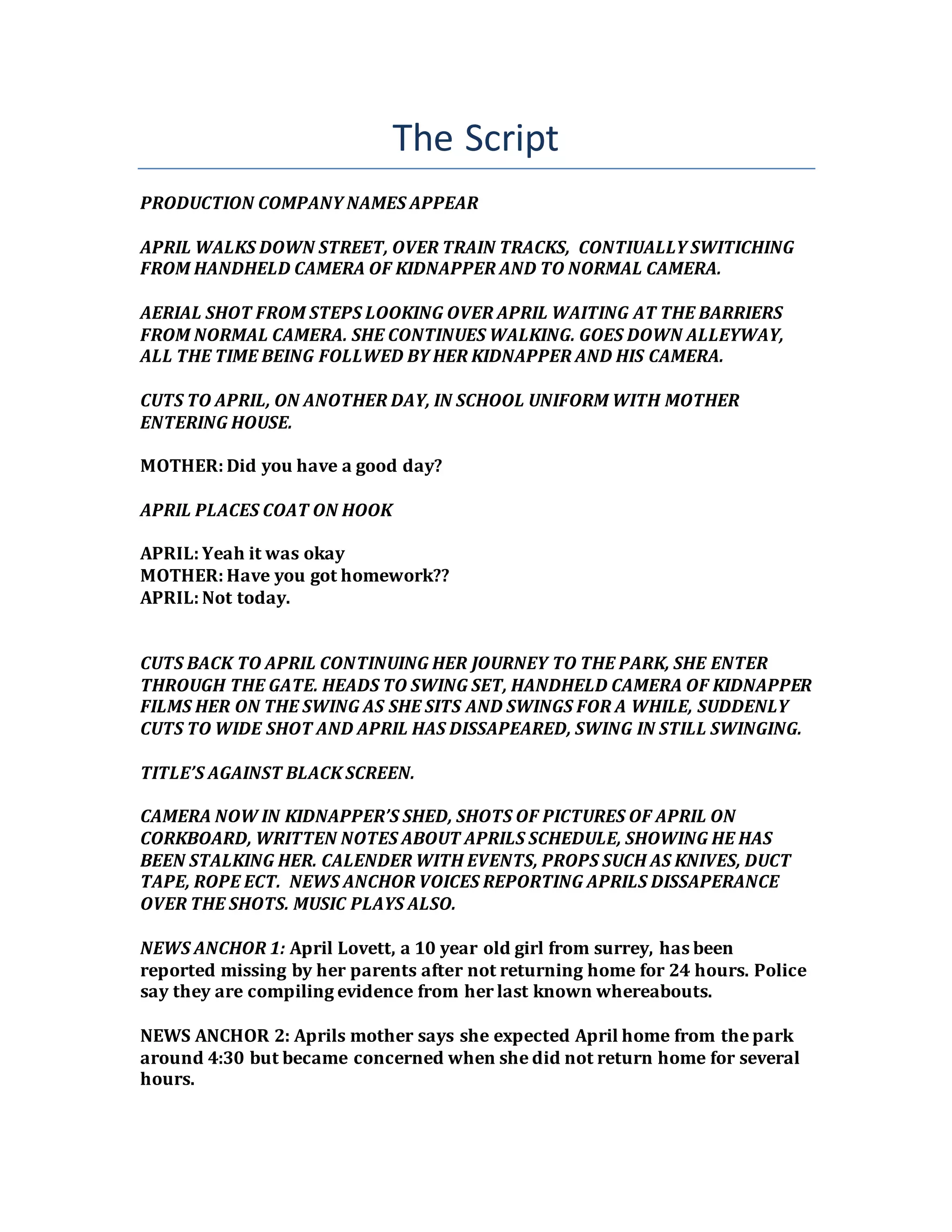 Media thriller script | PDF