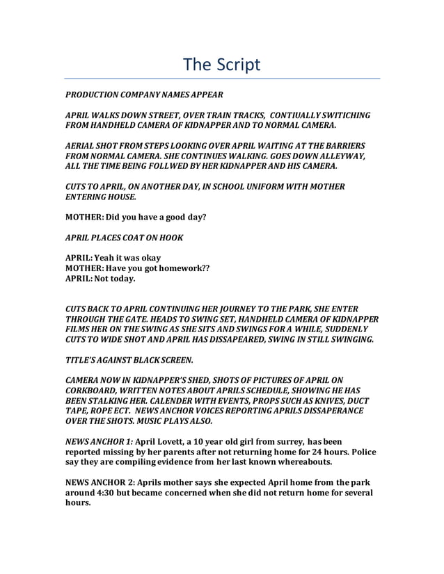 Media thriller script | PDF