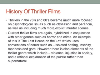 Media Timeline: History of horror and thriller | PPTX