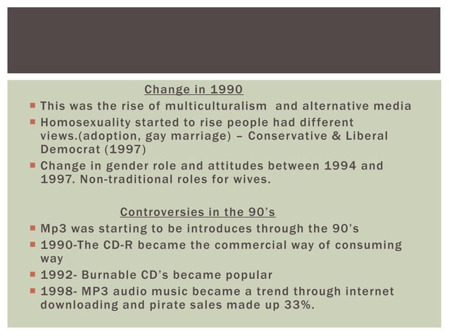 Media timeline 50s to 2000's | PPT