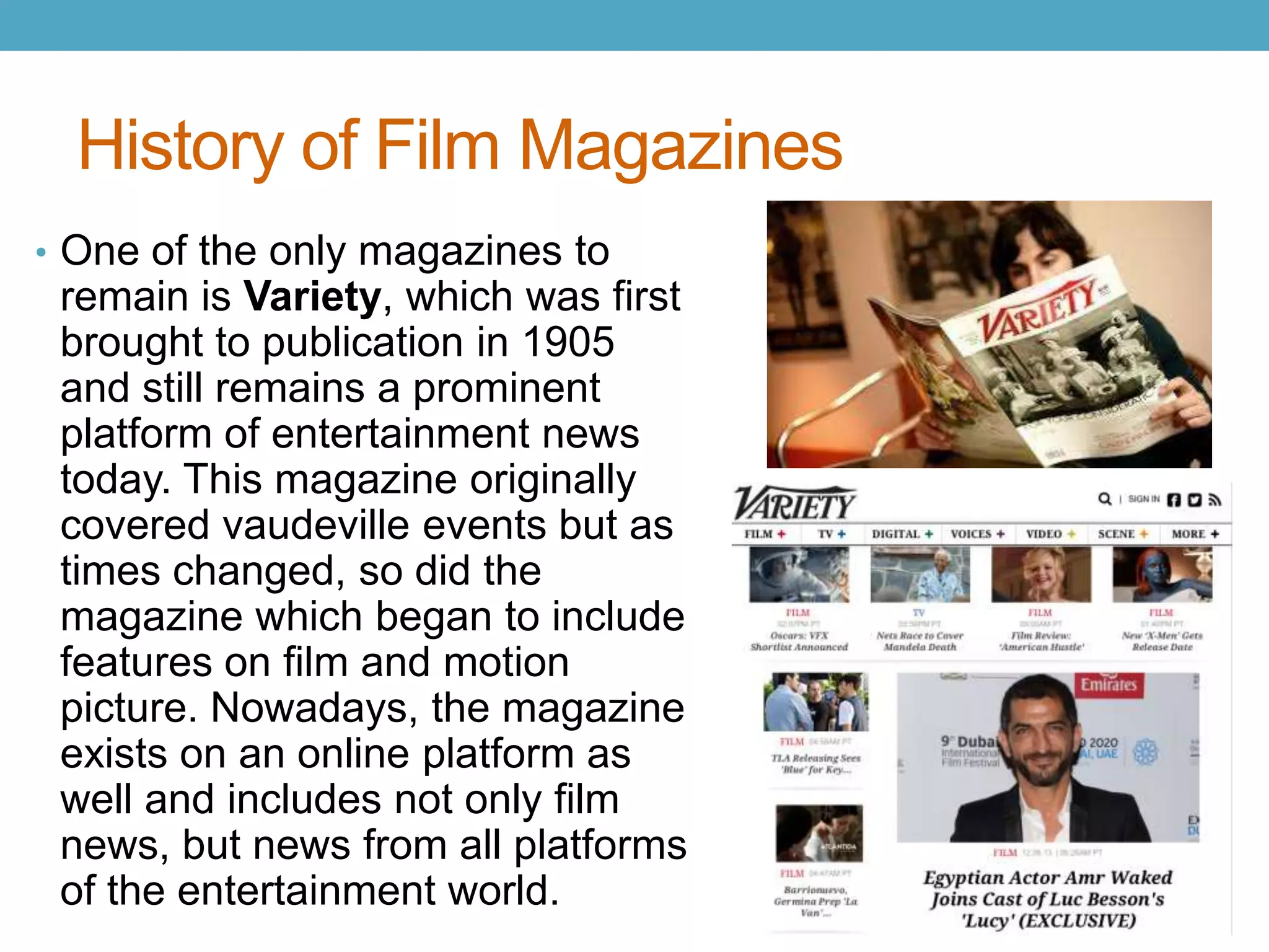 Media Timeline for Ancillary Tasks (Film magazine and poster) | PPTX
