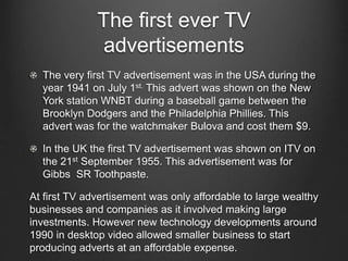 Media timeline history of advertisements | PPT