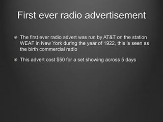 Media timeline history of advertisements | PPT