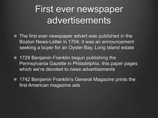 Media timeline history of advertisements | PPT