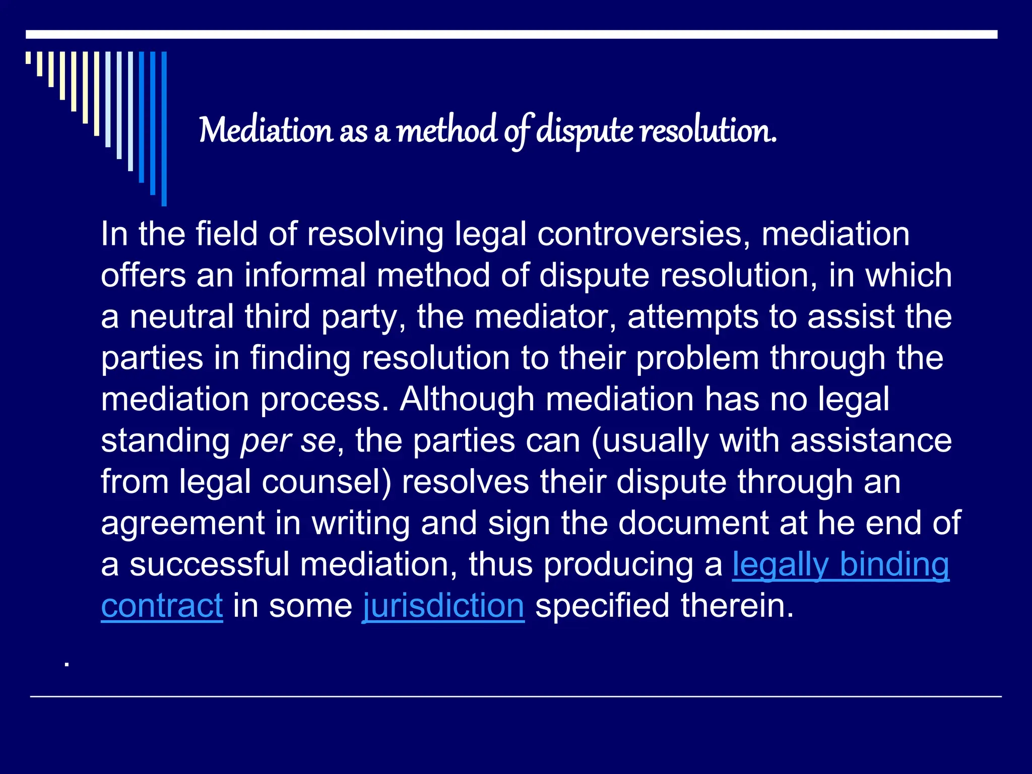 Mediation ppt for study materials. notes | PPT