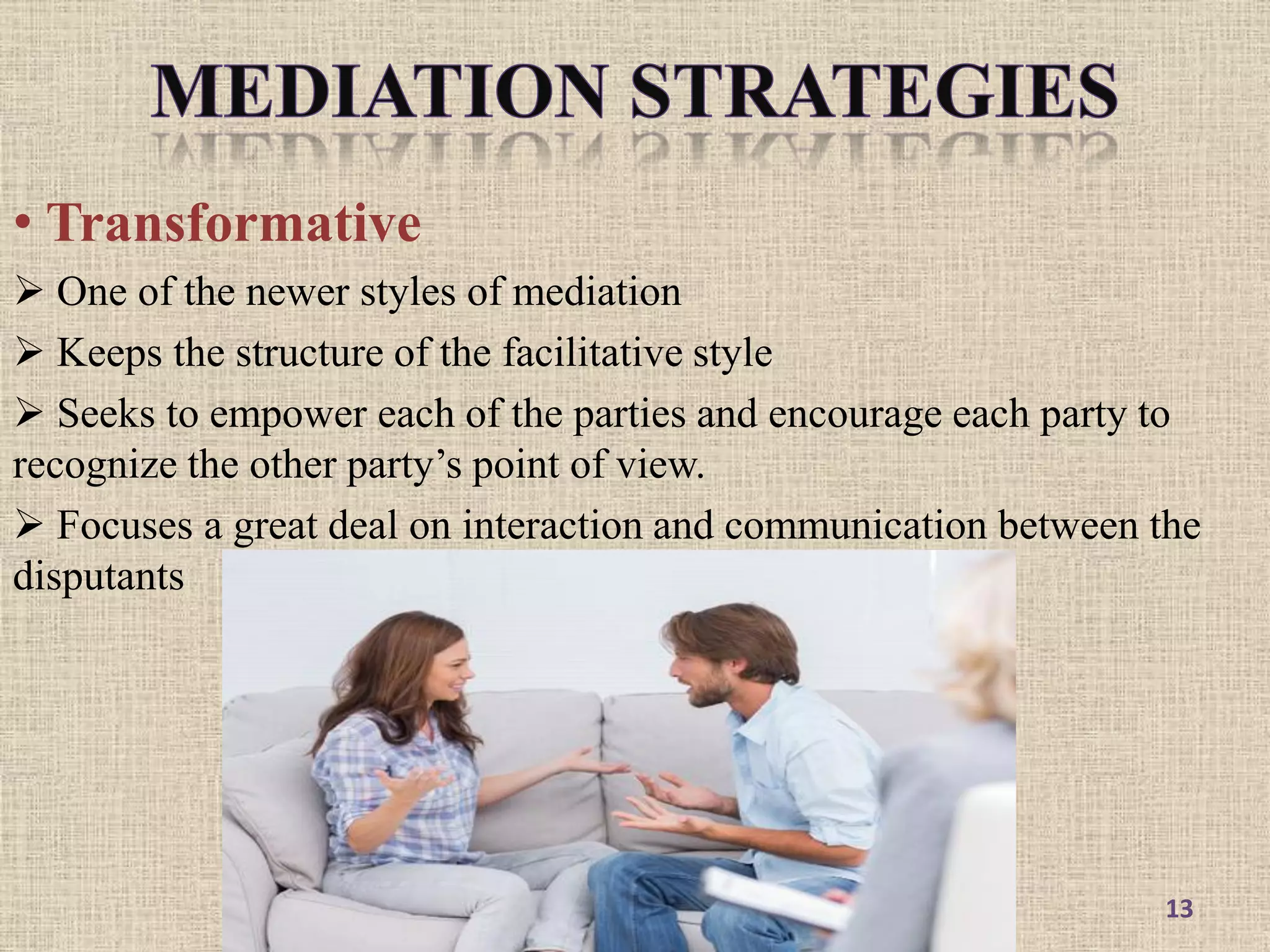 Mediation, Mediation Process Mediation and Strategies For Conflict ...