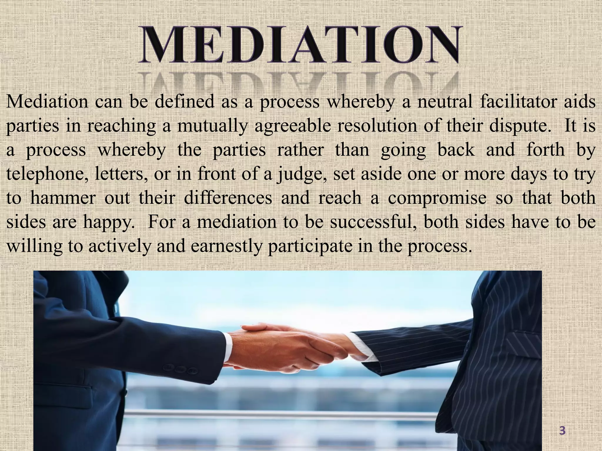 Mediation, Mediation Process Mediation and Strategies For Conflict ...