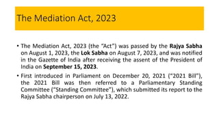 Mediation Act 2023- A Powerful Act , reducing the Burden on Judiciary | PDF