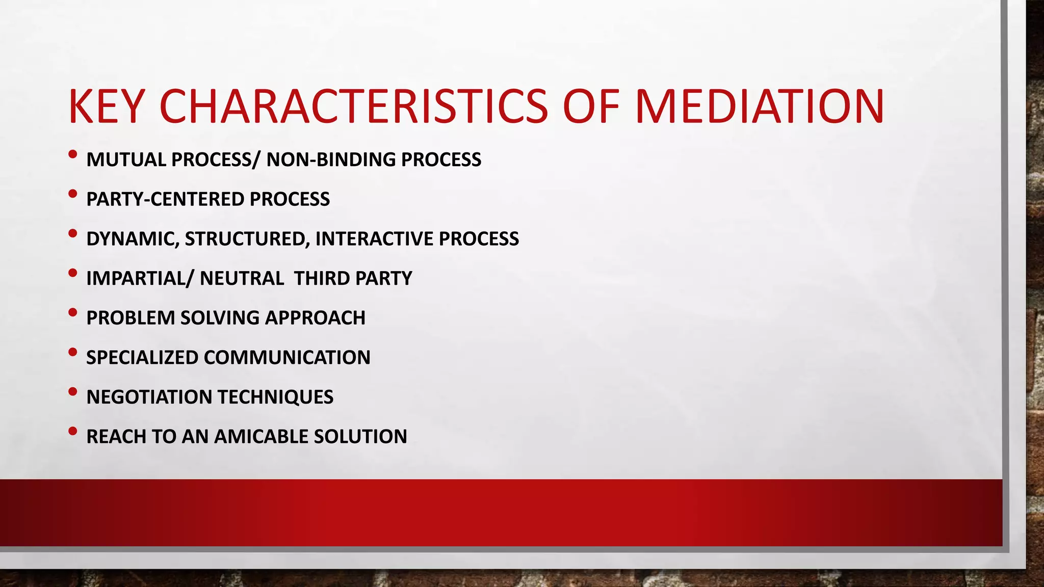 Mediation and conflict resolution: Training Course | PPTX