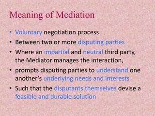 Mediation in india | PPTX