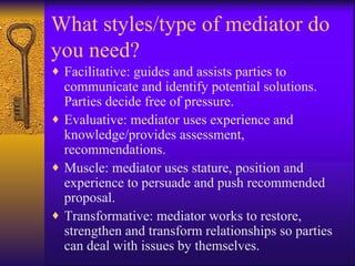 Mediation Of Commercial And Construction Disputes | PPT