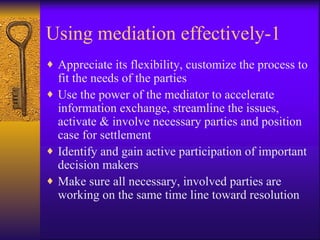 Mediation Of Commercial And Construction Disputes | PPT
