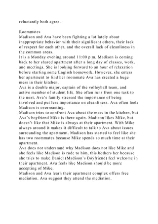 Mediation ScenariosPart One Role PlayDirections choose.docx