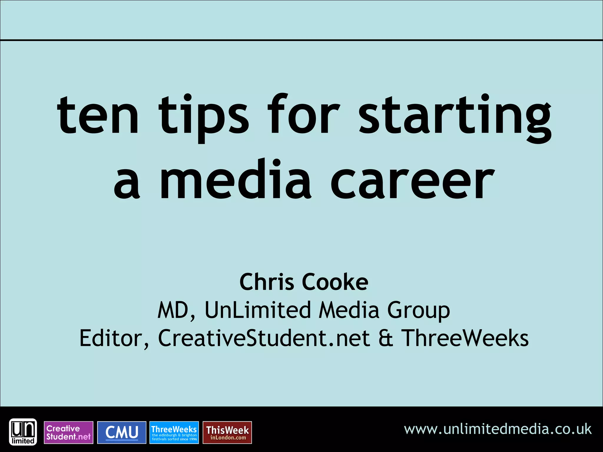 Working in the Media & Journalism | PPT