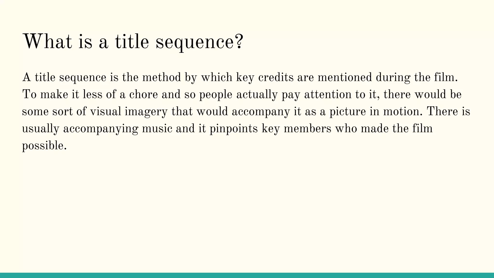 Film Opening Analysis | PPTX