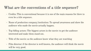 Film Opening Analysis | PPTX