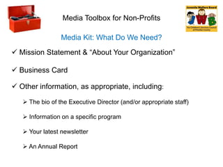 Media toolbox for non profits | PPT