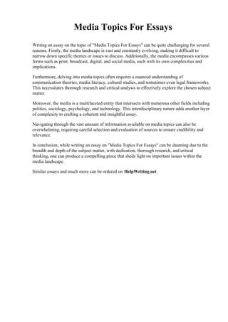 Media Topics For Essays.pdf
