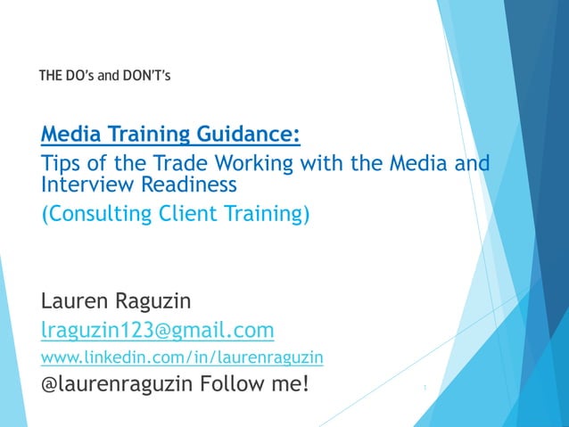 Media training and interview prep for consulting client | PPT