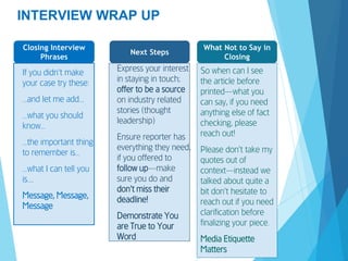 Media training and interview prep for consulting client | PPT