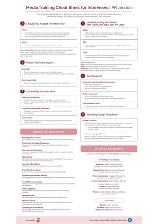 The Media Training Cheat Sheet for Interviews - by PRLab | PDF