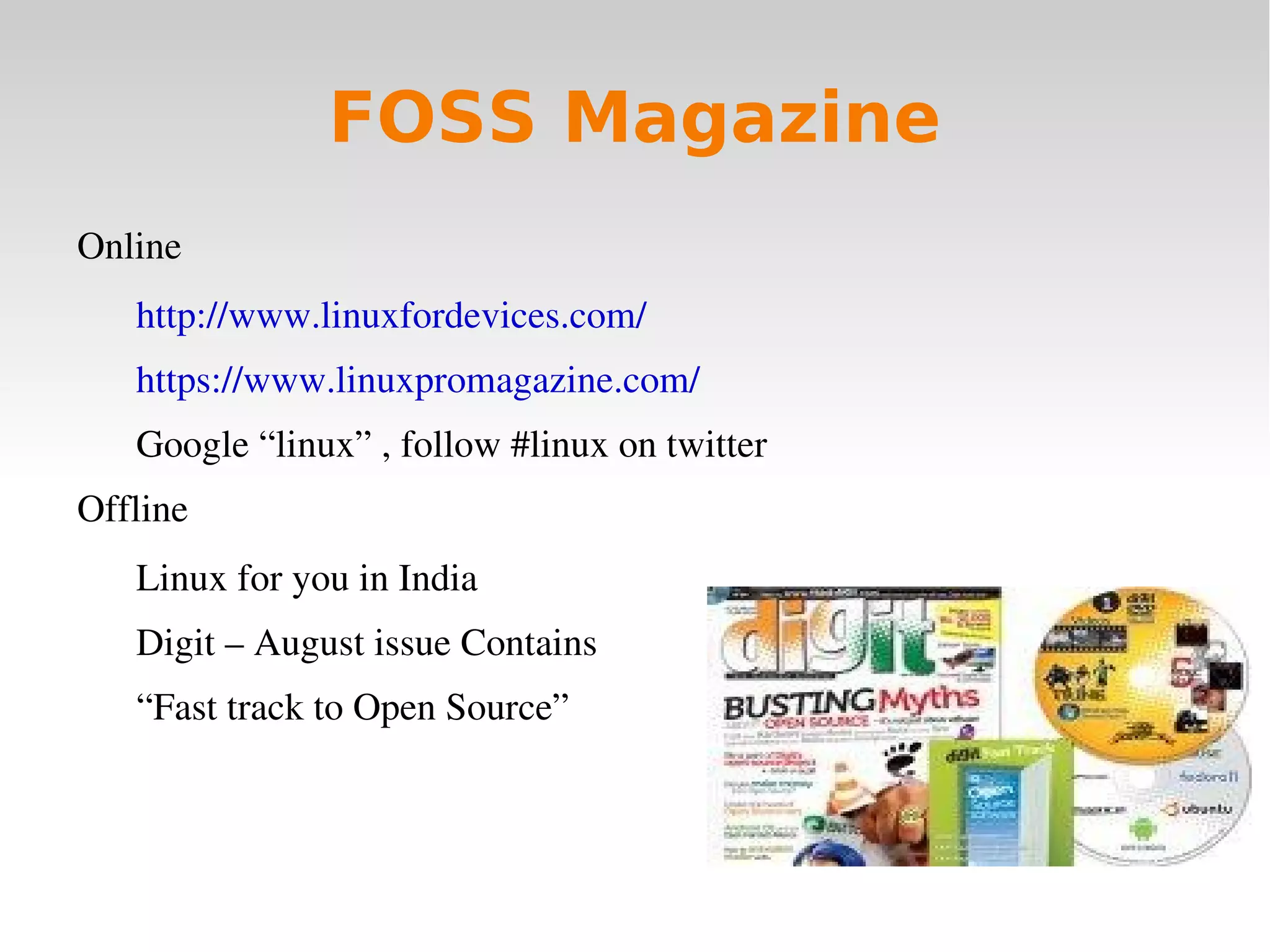 Introduction to FOSS world | PPT