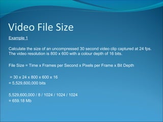 Sound & Video File Sizes | PPT