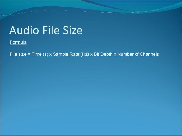 Sound & Video File Sizes